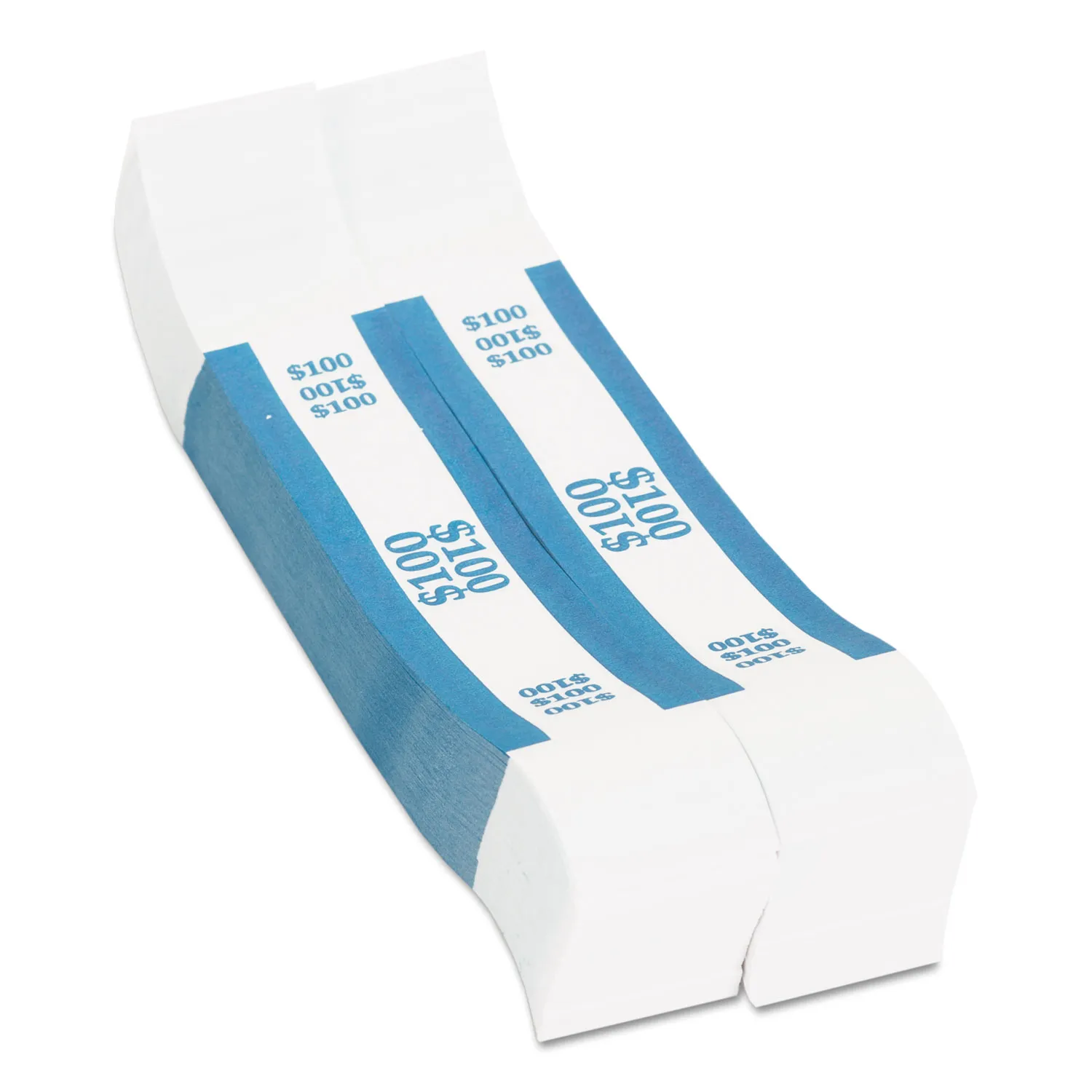 CURRENCY STRAPS BLUE $100 - Western Paper